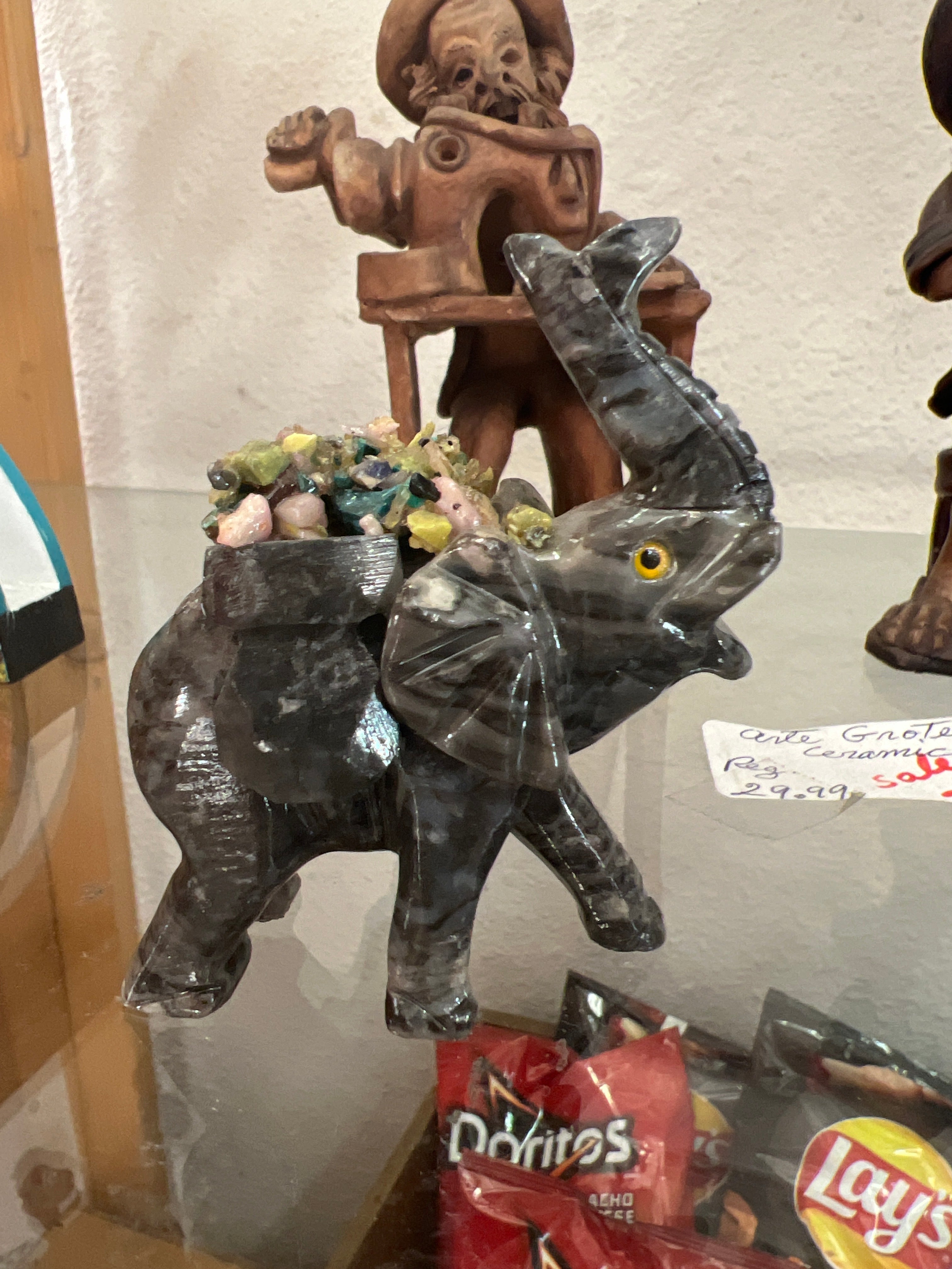 Mineral Stone Carved Elephant – Peruvian Crafts