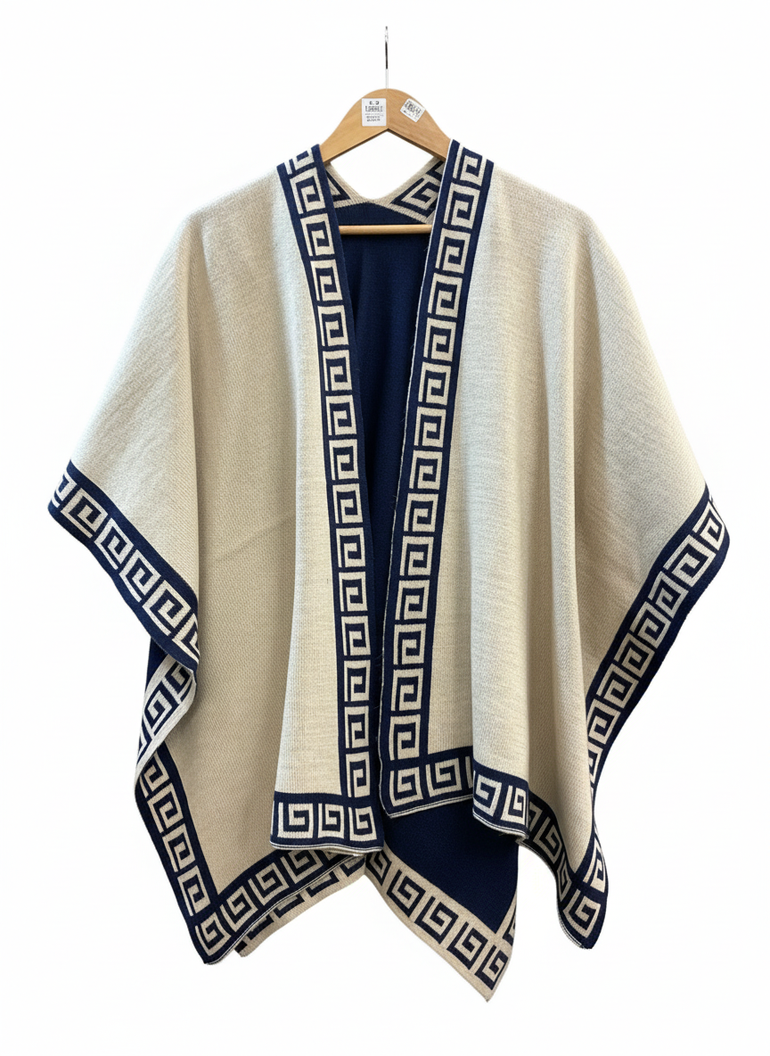 Alpaca Reversible Classic Trim Cape – Peruvian Crafts